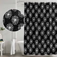 Black White Dandelion Small Stall Shower Curtain, Waterproof Shower ...