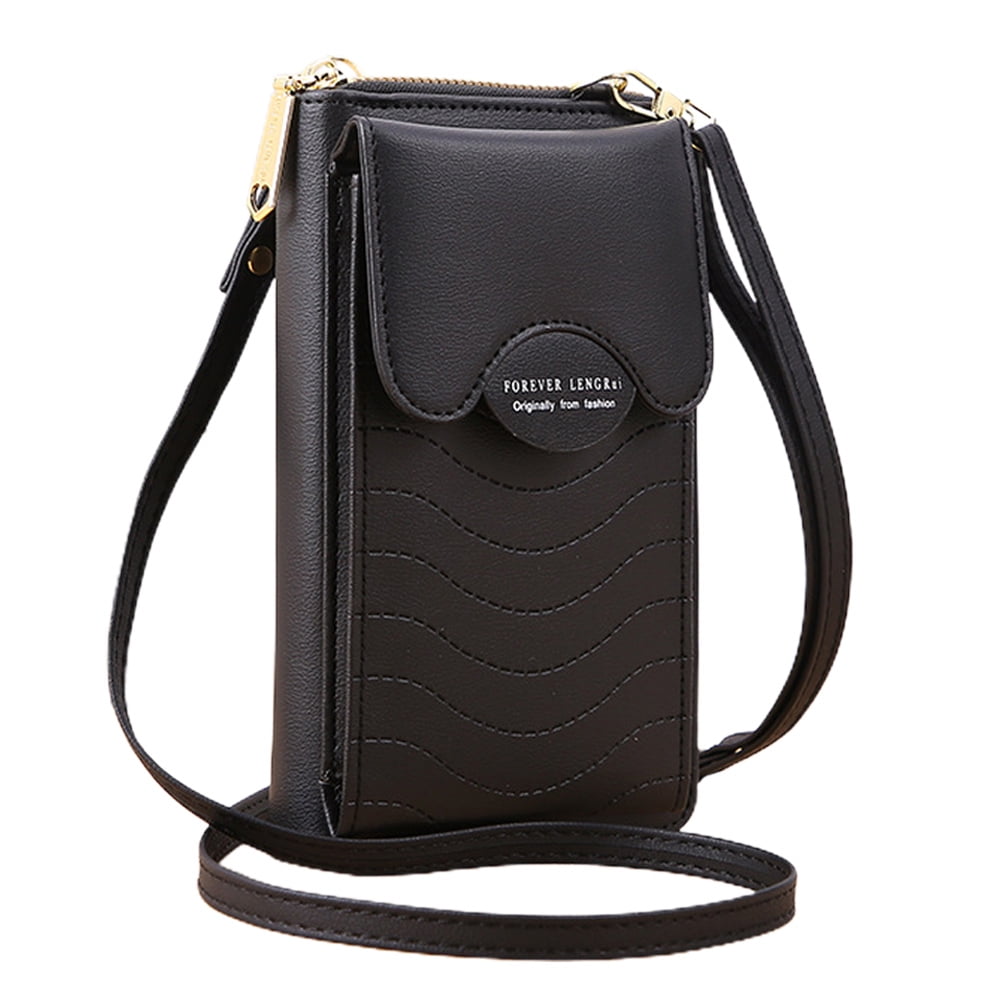 PU new large-capacity mobile phone bag shoulder slung zipper bag multi ...