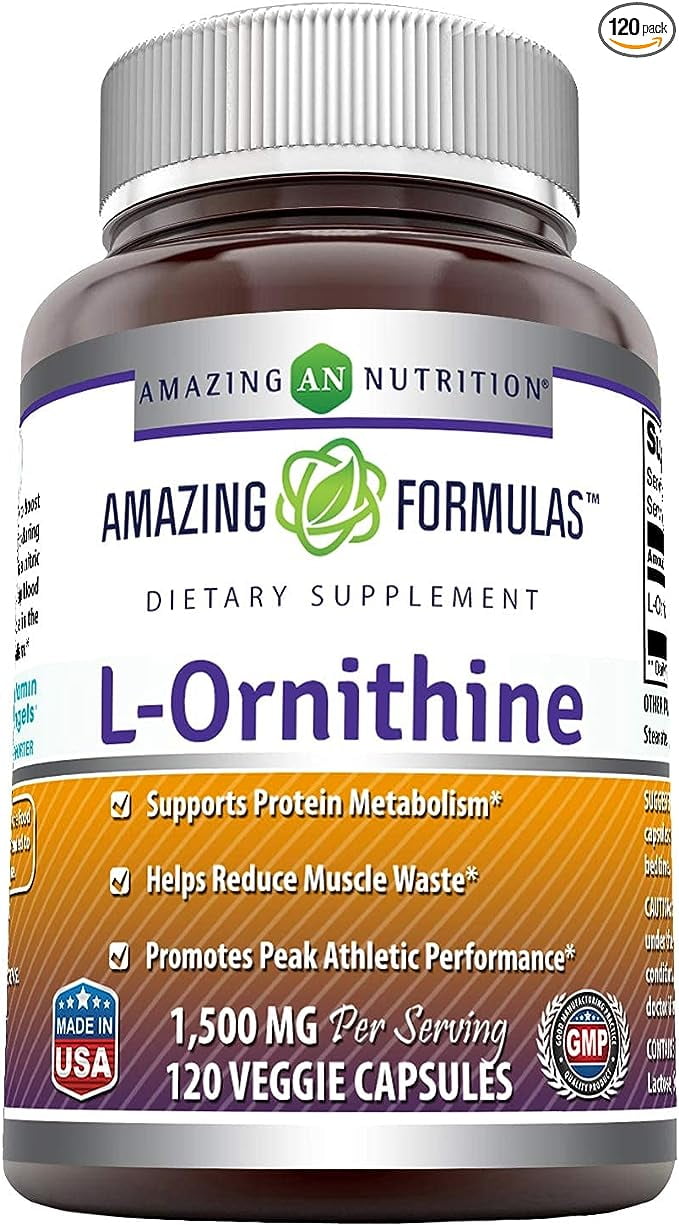 Amazing Formulas L-Ornithine 1500mg 120 Veggie Capsules - Walmart.com