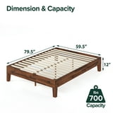 Zinus Marissa 12" Deluxe Wood Platform Bed Frame, Antique Espresso ...