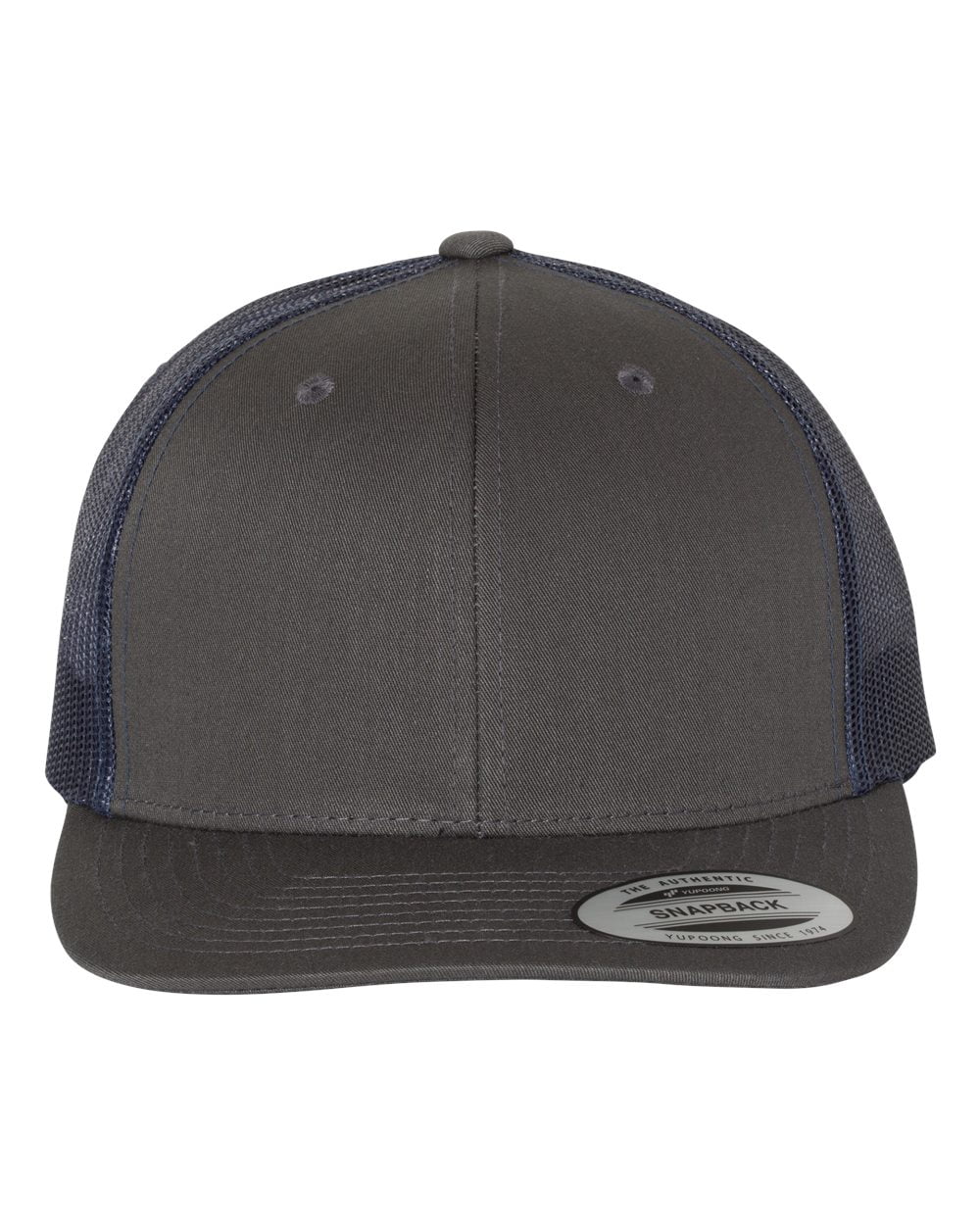 YP Classics - Six-Panel Retro Trucker Cap - 6606 - Charcoal/ Navy ...