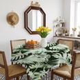 Abstract Dark Green Palm Leaves Table Cloth 54x54in, Waterproof Square ...