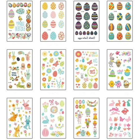 Easter Stickers for Kids Easter Egg Bunny Stickers, 12 Easter Theme ...
