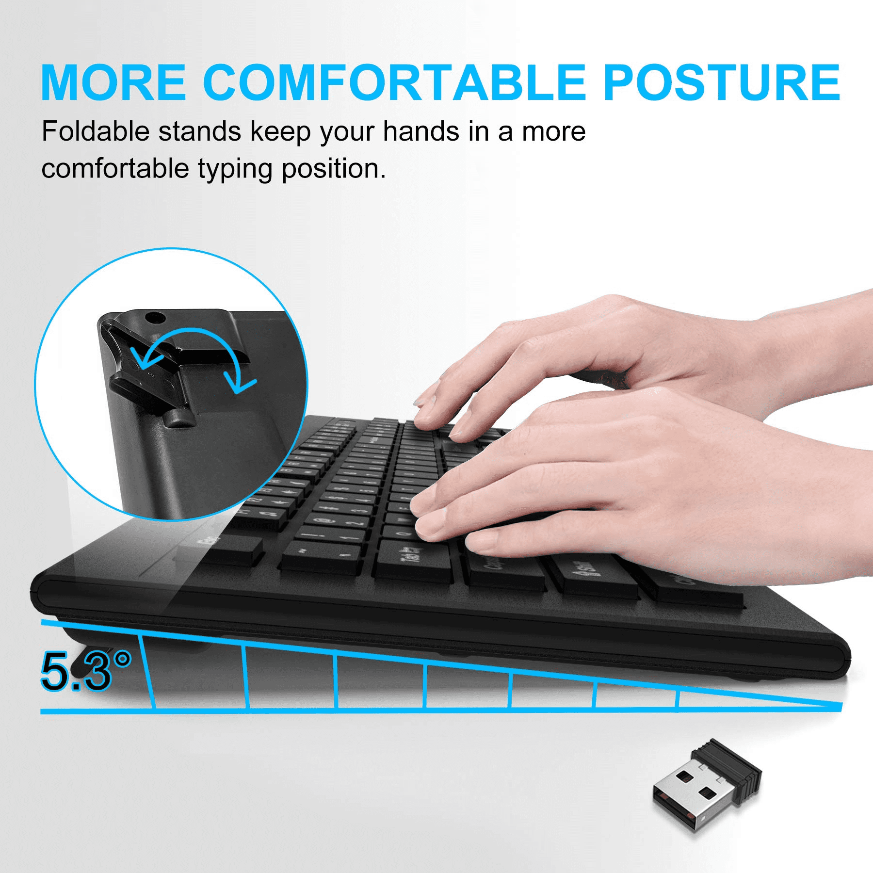 Buy SAYOO Wireless Keyboard and Mouse Combo Level 5 DPI Adjustable ...