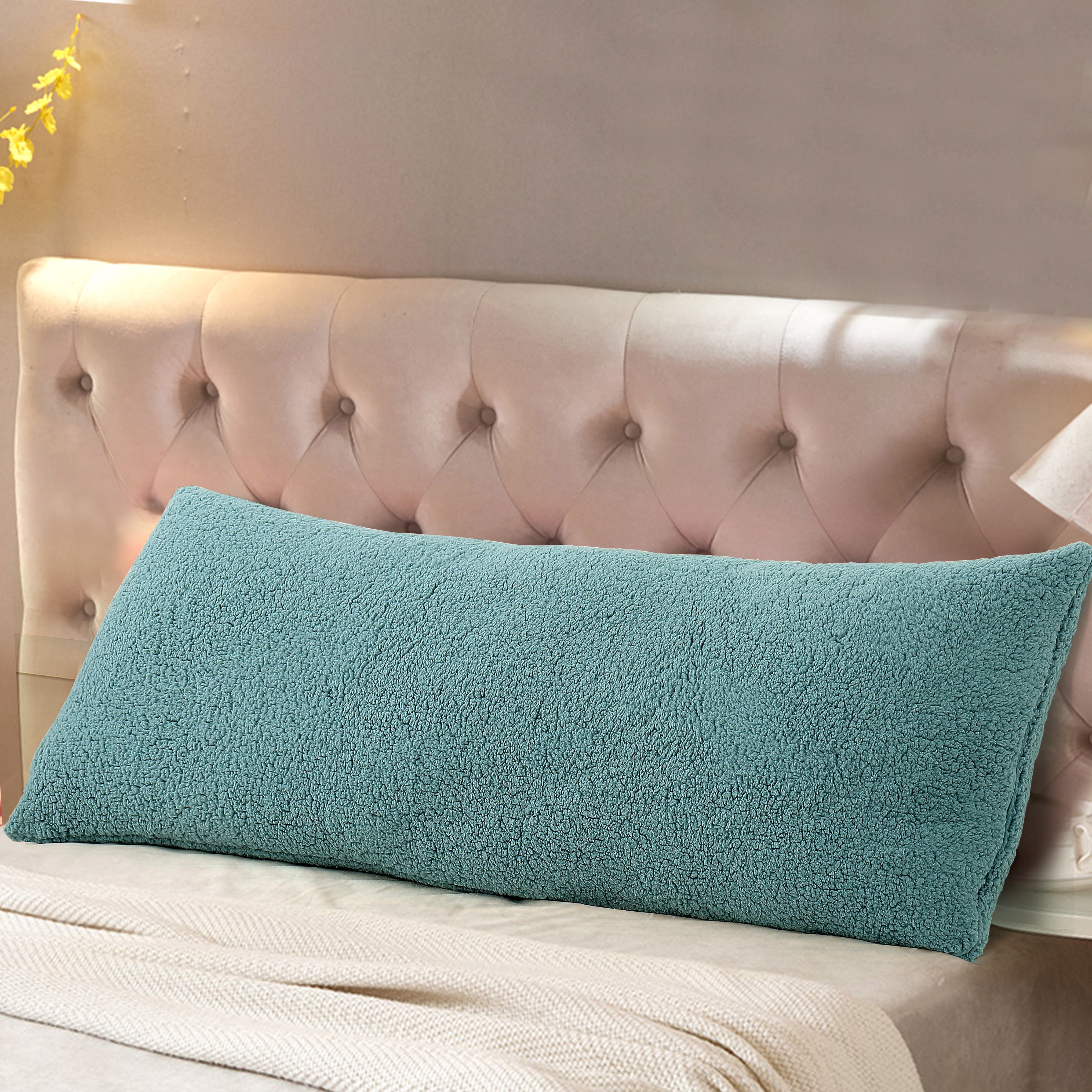 Reafort Ultra Soft Sherpa Body Pillow Cover Case With Zipper Closure 21