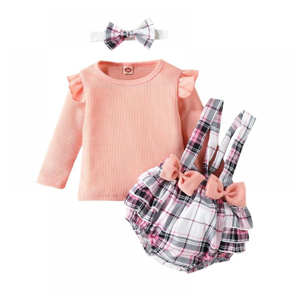 LOVEBAY Baby Girl Clothes Set Long Sleeve Pullover + Suspender Skirt ...