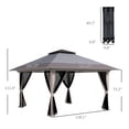 13x13 Pop Up Gazebo Canopy Tent - Instant Shelter with 2-Tier Roof ...