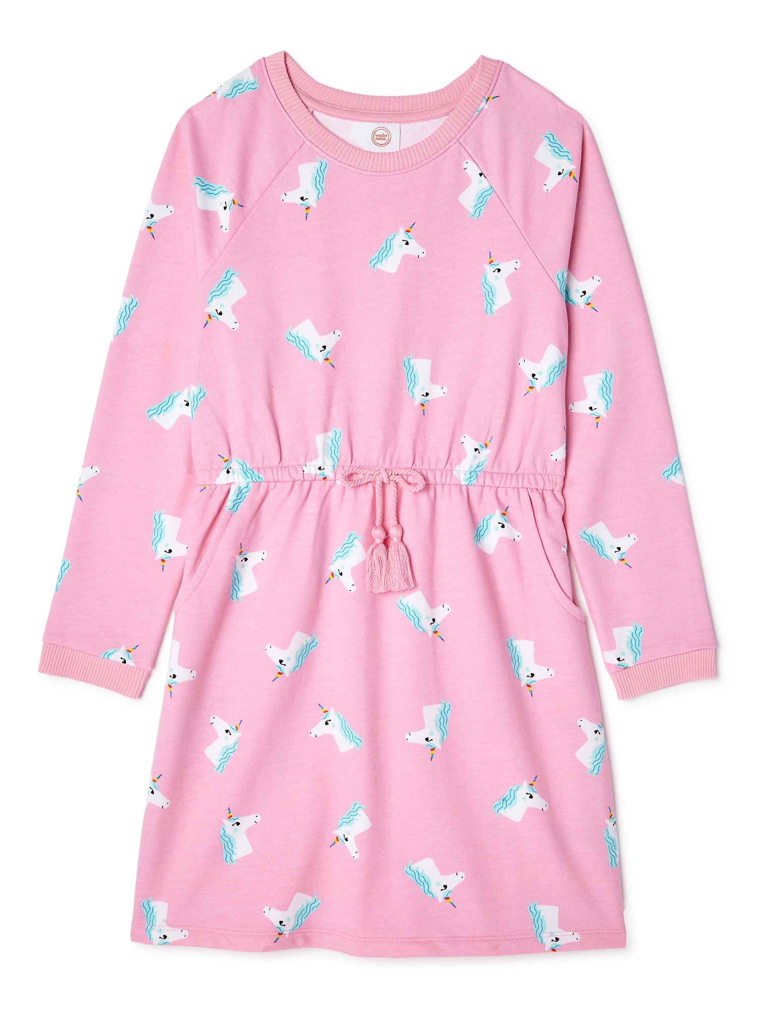 Wonder Nation Girls Sweatshirt Dress, Sizes 4-18 & Plus - Walmart.com