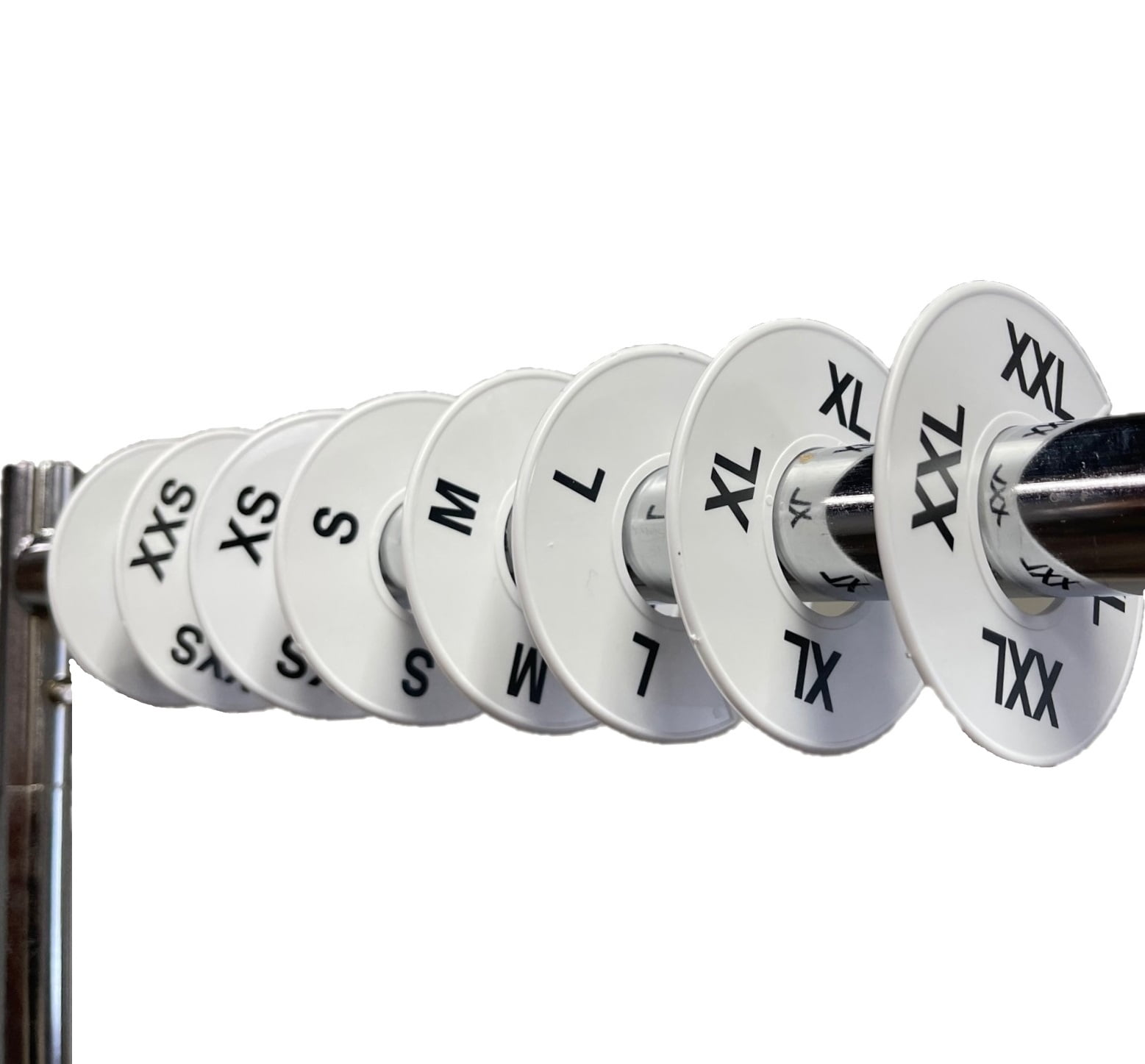 NAHANCO CWBKIT4 White Round Clothing Size Divider with Black Print for ...