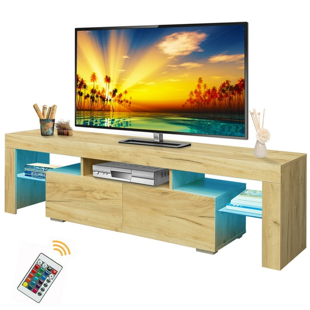 Modern TV Stand, Simple TV Stand for 70 inch TV with 16-Color LED ...