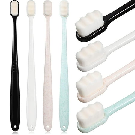 4 Pieces Extra Soft Toothbrushes 20000 Bristle Toothbrush Micro Nano ...