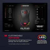 Monster Alpha 9.0 RGB Wired Gaming Mouse, 16000 DPI, Programmable Buttons & LED Lighting ...