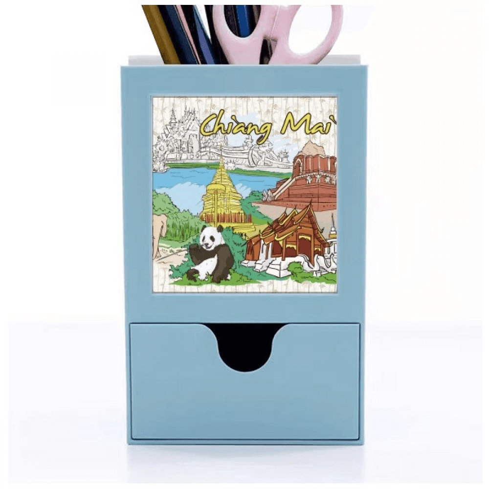Thailand Chiang Mai Panda Temple Desk Supplies Organizer Pen Holder ...