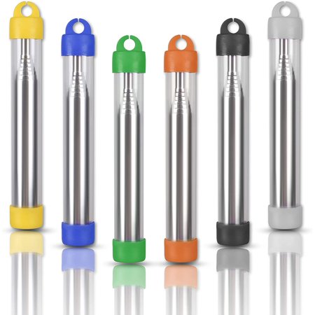 6 Pcs Collapsible Fire Bellows Pocket Size Fire Tube Stainless Steel ...
