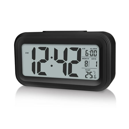Digital Alarm Clock with Indoor Temperature,Battery Operated,Snooze ...