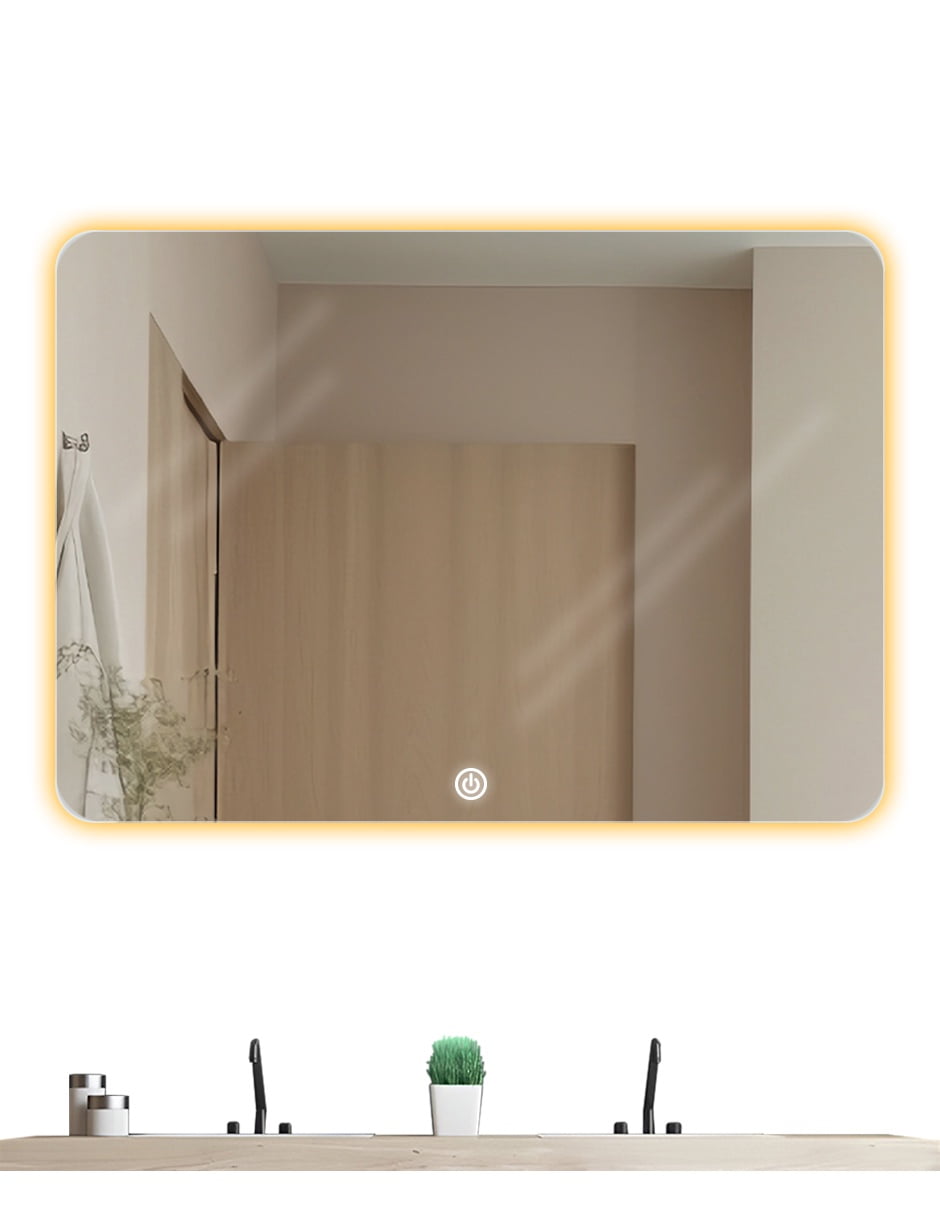 RED VELVET Espejo Inteligente de Baño Rectangular con Luz LED | Control Táctil, Montaje en Pared ...