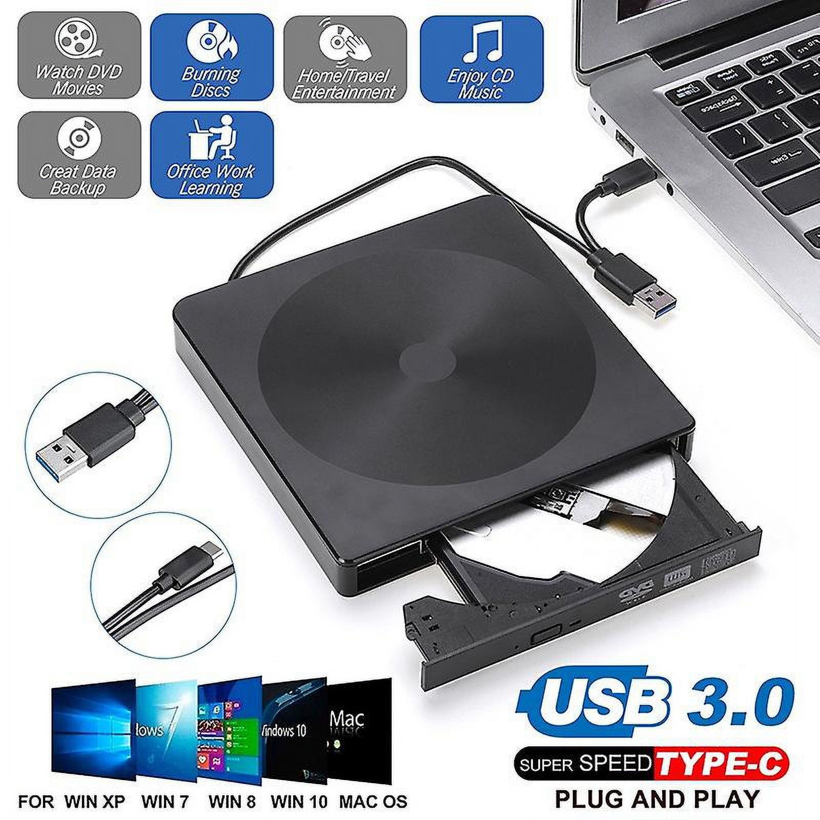 Unidad de CD/DVD externa USB3.0/Tipo C | Bodega Aurrera en línea