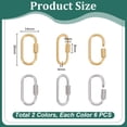 12Pcs 2 Colors 304 Stainless Steel Screw Carabiner Lock Charms for ...