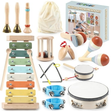 MATAWEEK 7 Sets Baby Musical Instruments Montessori Wooden Musical ...