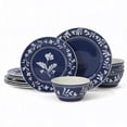 12-Piece Sky Blue Dinnerware Set Service for 4 – Bone China Plates and ...