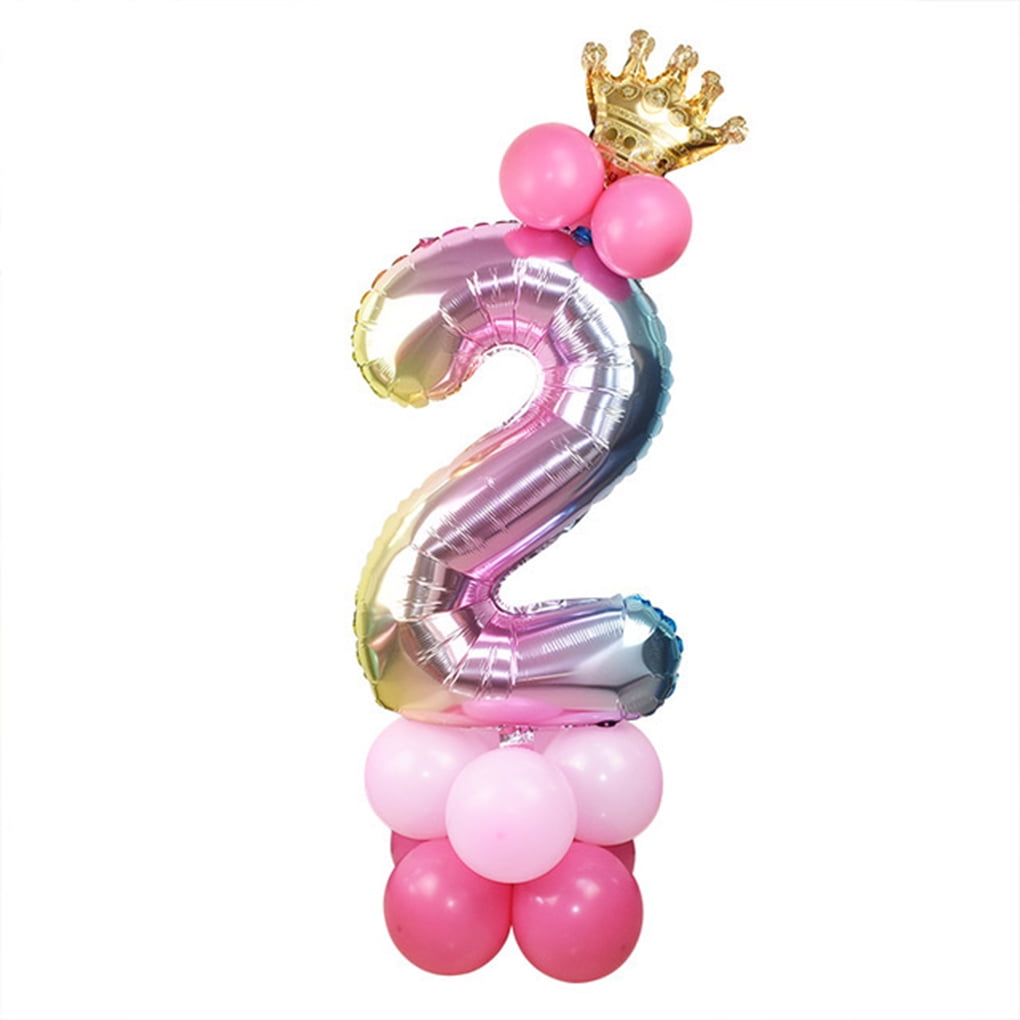 Happy Birthday 0 1 2 3 4 5 6 7 8 9 Rose Gold Number Foil Balloon ...