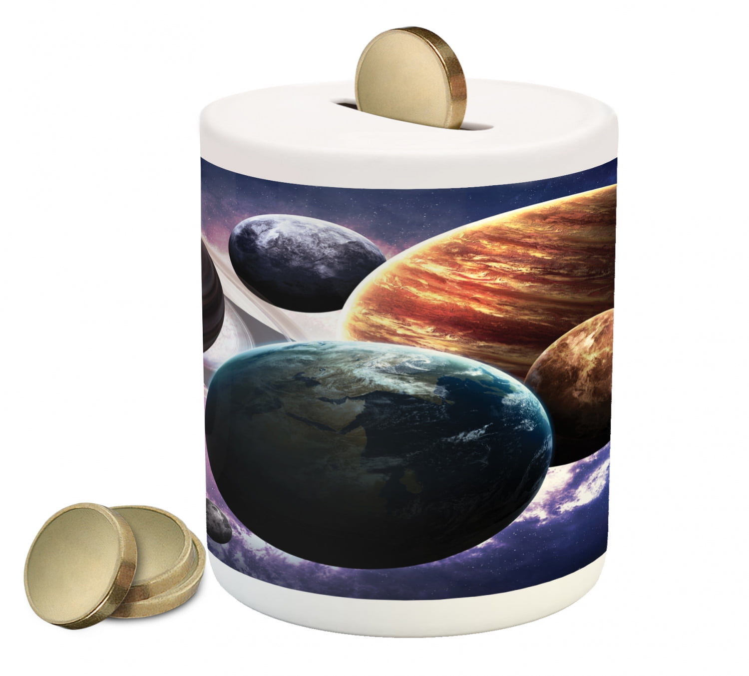 Space Piggy Bank, Solar System Planets All Together in Space Mercury ...