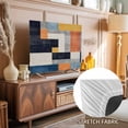 Abstract Stitching TV Dust Cover 50 Inch, Blue White Yellow Stripe Art ...