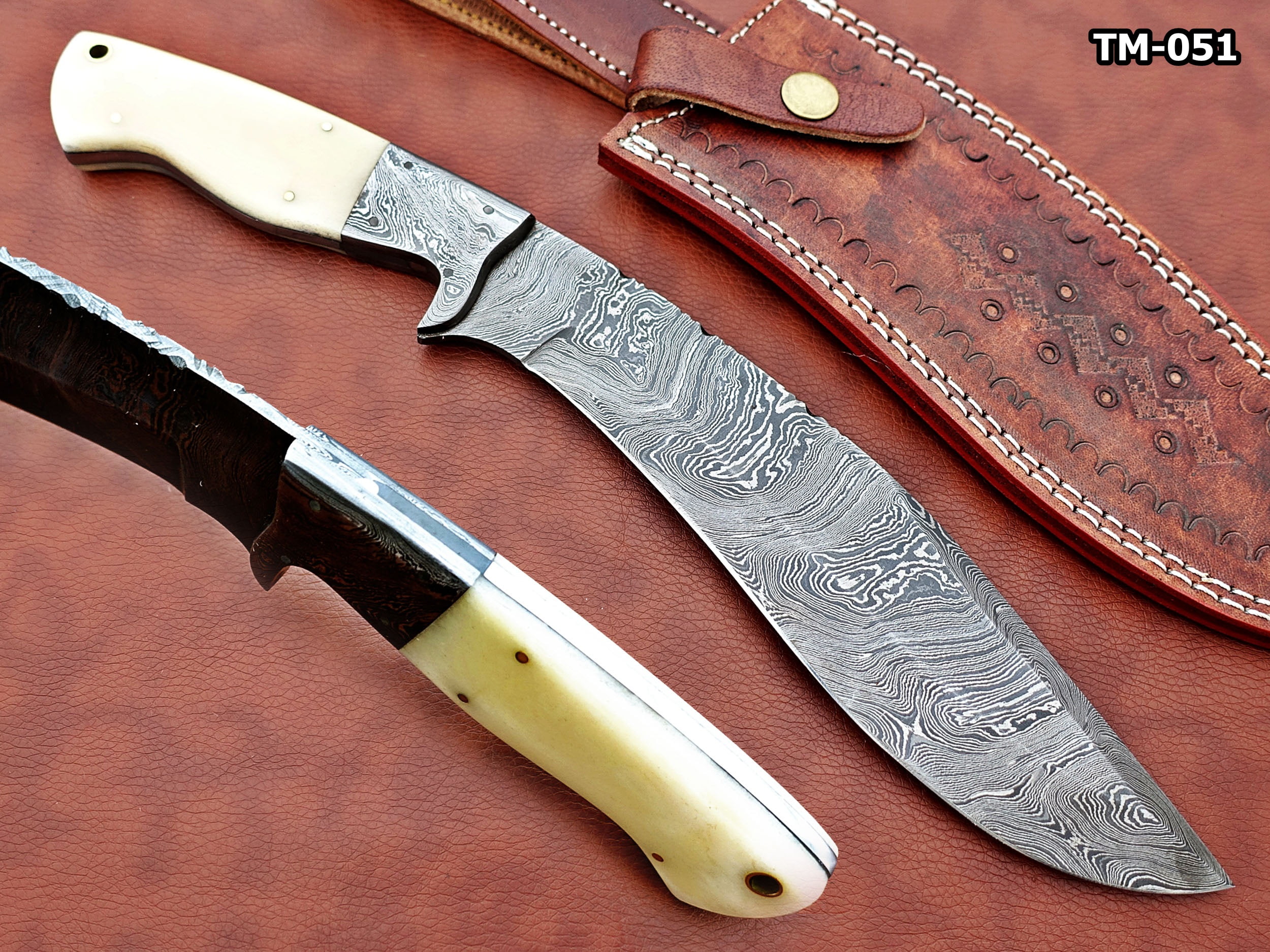 Custom Handmade Damascus special 9 inch bone Sports & Outdoor ...