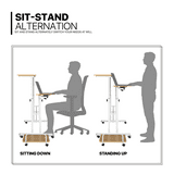 MoNiBloom Ergonomic Sit-Stand Desk, Adjustable Height, Rolling Laptop ...