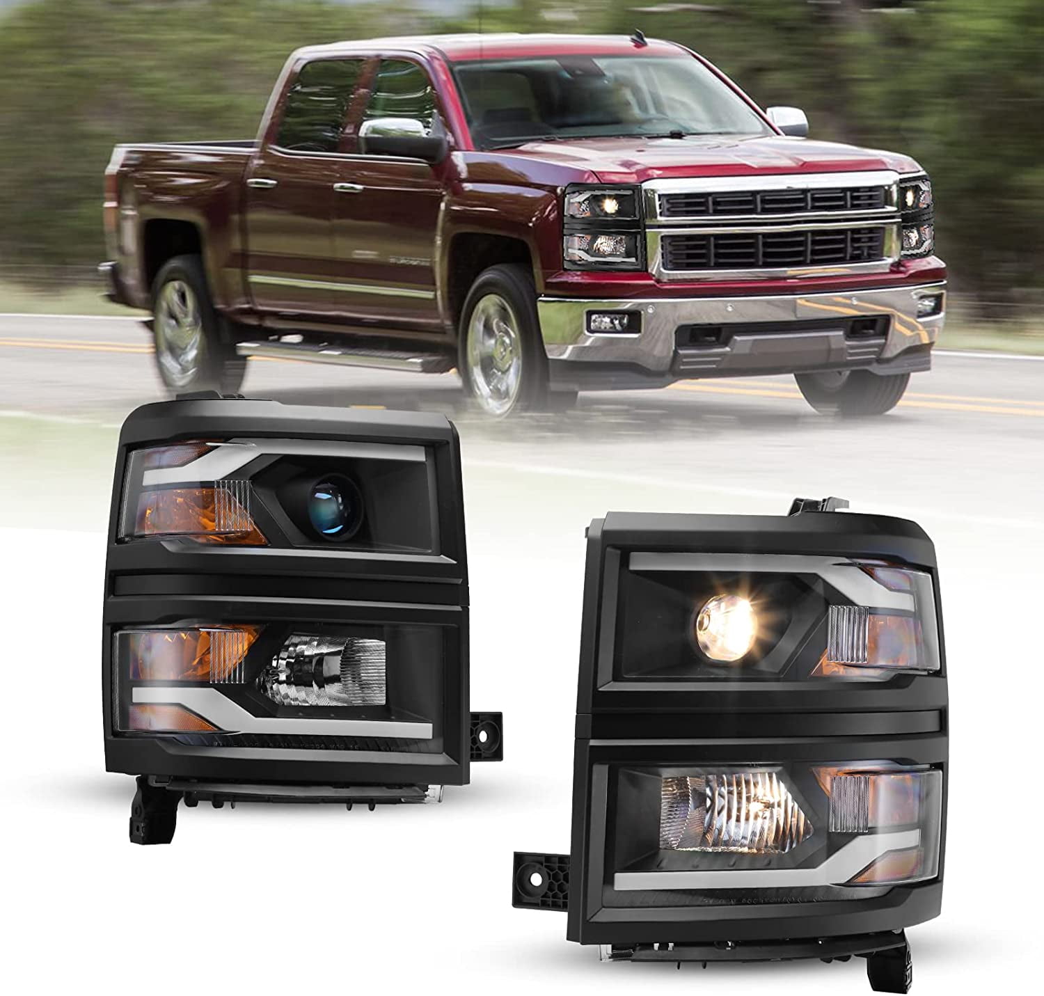 LED Replacement Headlight Assembly Compatible with 2014-2015 Chevy ...