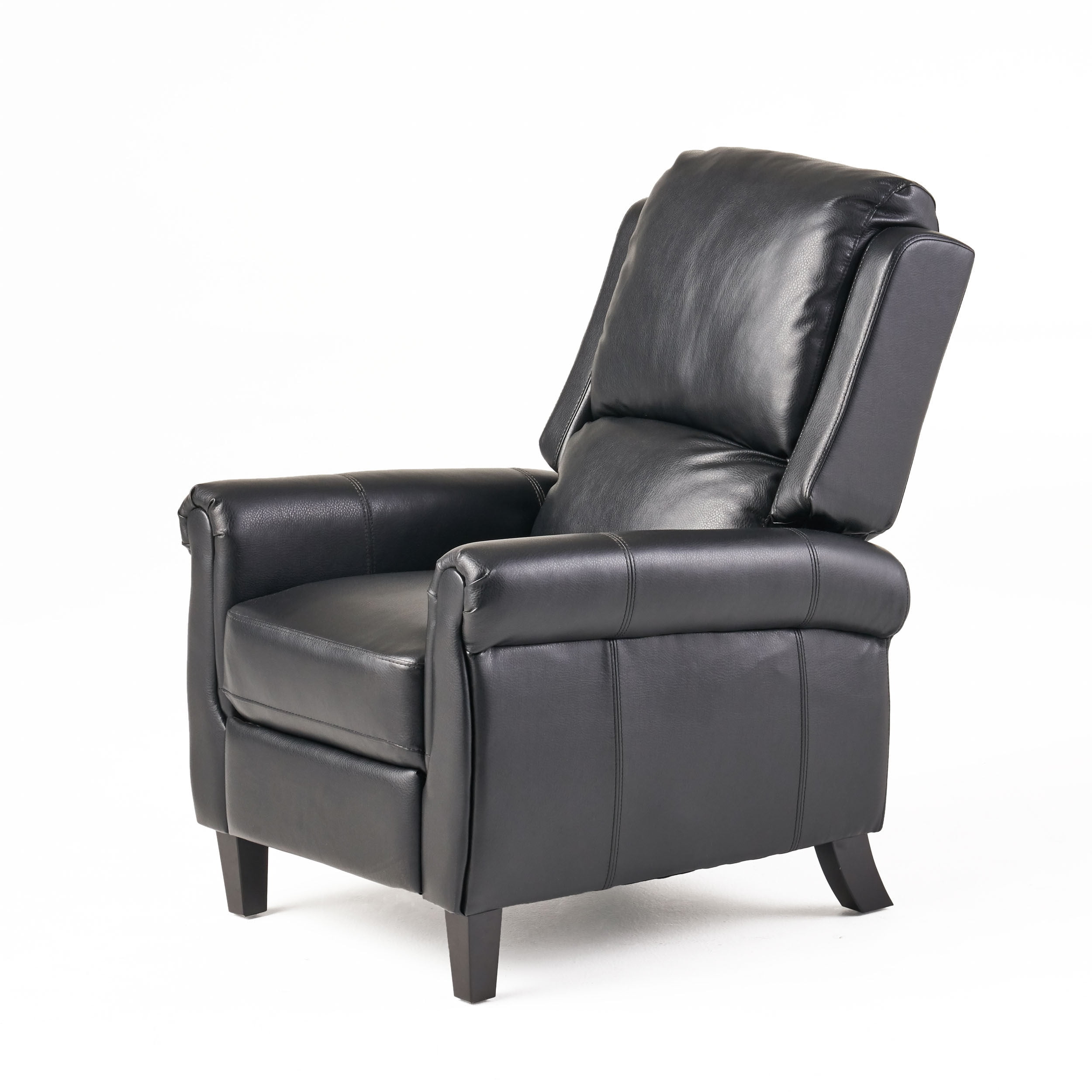 GDF Studio Memphis Faux Leather Recliner Club Chair, Black - Walmart.com