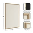Kate and Laurel Oakhurst Rectangle Framed Linen Fabric Pinboard, 24 x ...