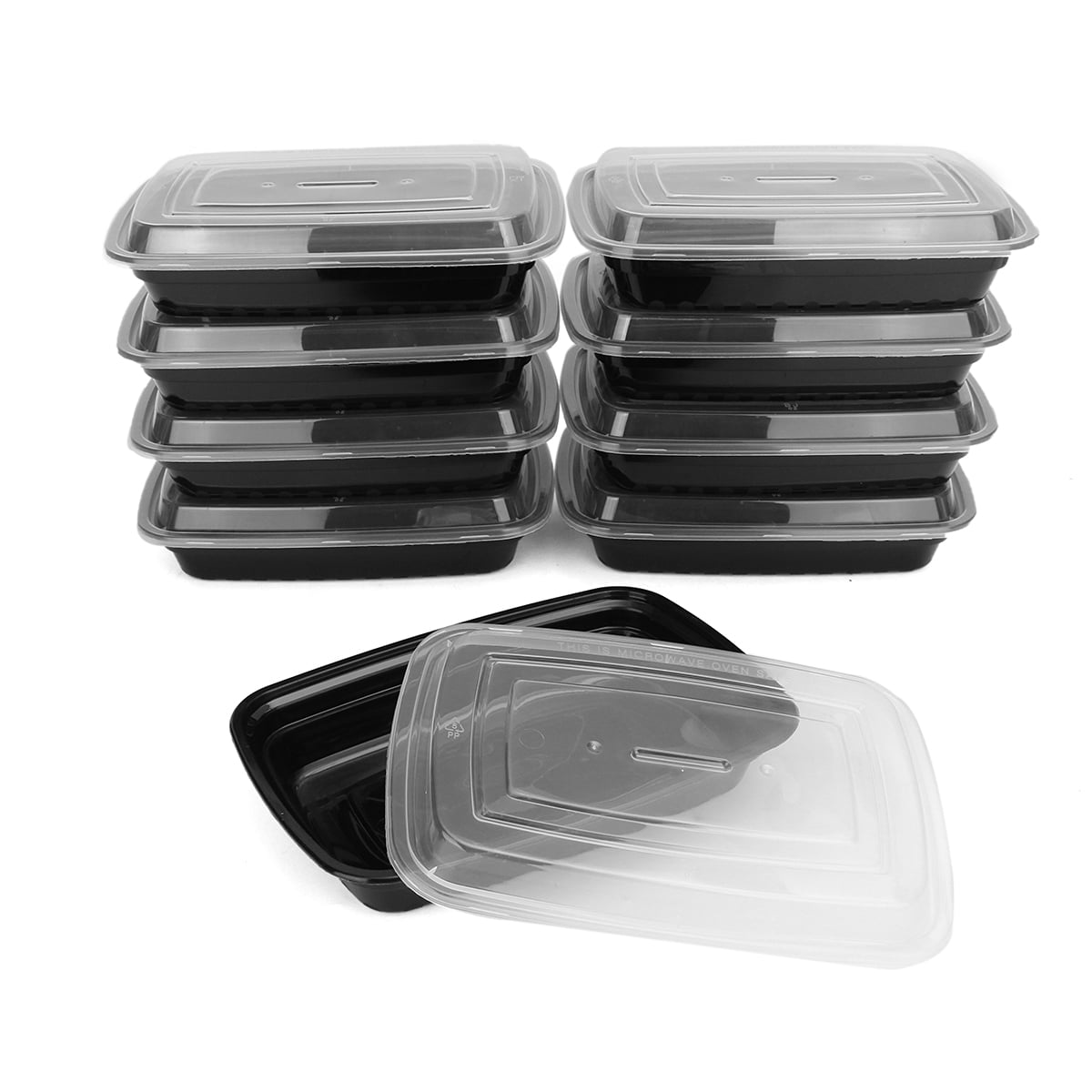 10Pcs Meal Prep Container Plastic Food Storage Reusable Microwavable ...