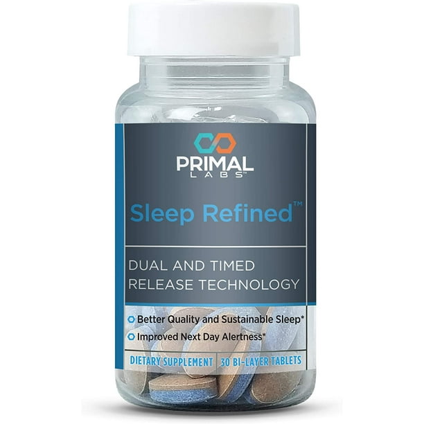 Primal Labs Sleep Refined Time Release Melatonin With 2 Patented Plant ...