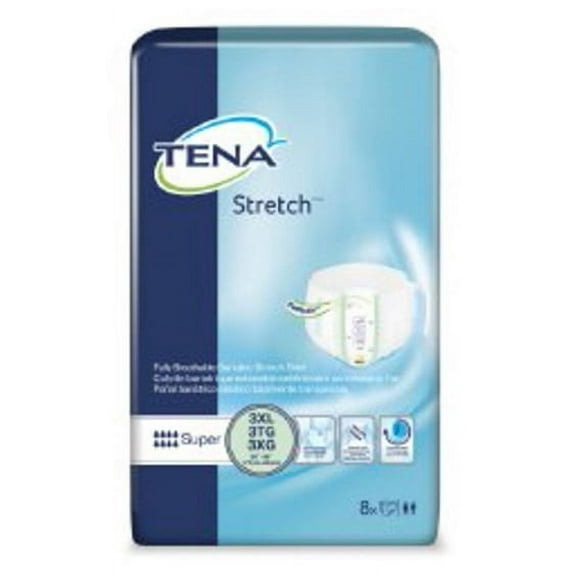 Tena Stretch Plus Adult Brief Tab Closure 2X-Large Disposable Moderate ...
