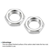 Uxcell M8x1.0 Steel Hex Nuts Zinc Plated Hardware Nuts Screw Bolt ...