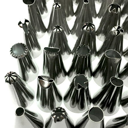 facefd 48pcs Piping Tips Set Stainless Steel Baking Ruffle Baking ...