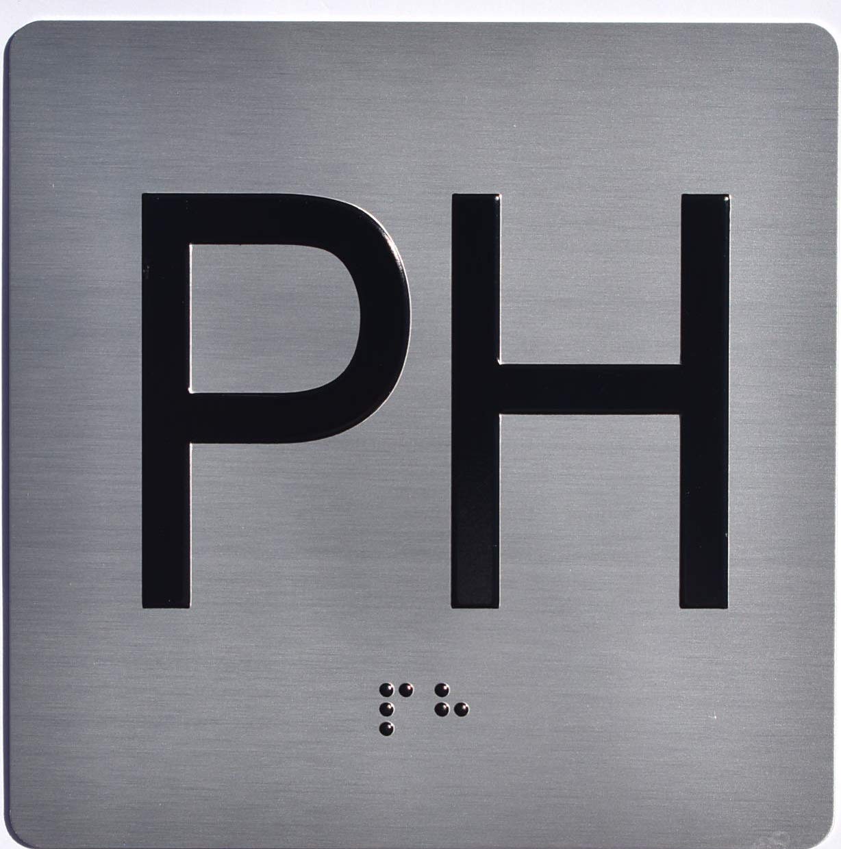 Apartment Number PH Sign with Braille and Raised Number (Aluminum, 4x4 ...