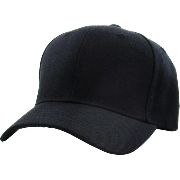 Solid Curved Brim Fitted Baseball Cap - Walmart.com