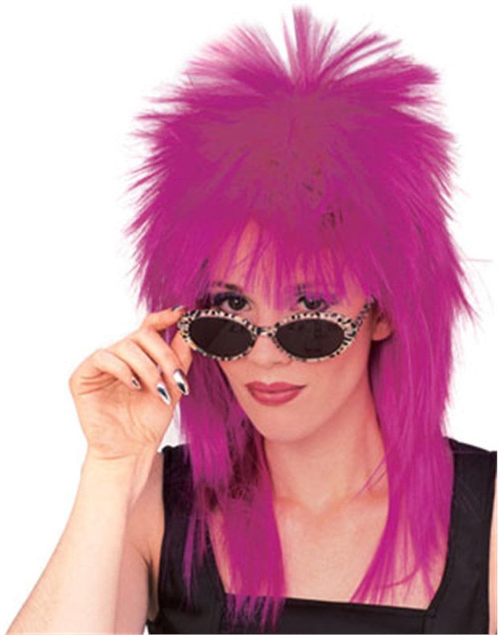 Mens Womens Purple Punk 80s Rock Super Star Costume Wig - Walmart.com ...