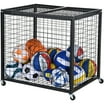 Trigon Sports Lockable Ball Storage Cart, Indoor Outdoor Rolling Ball ...