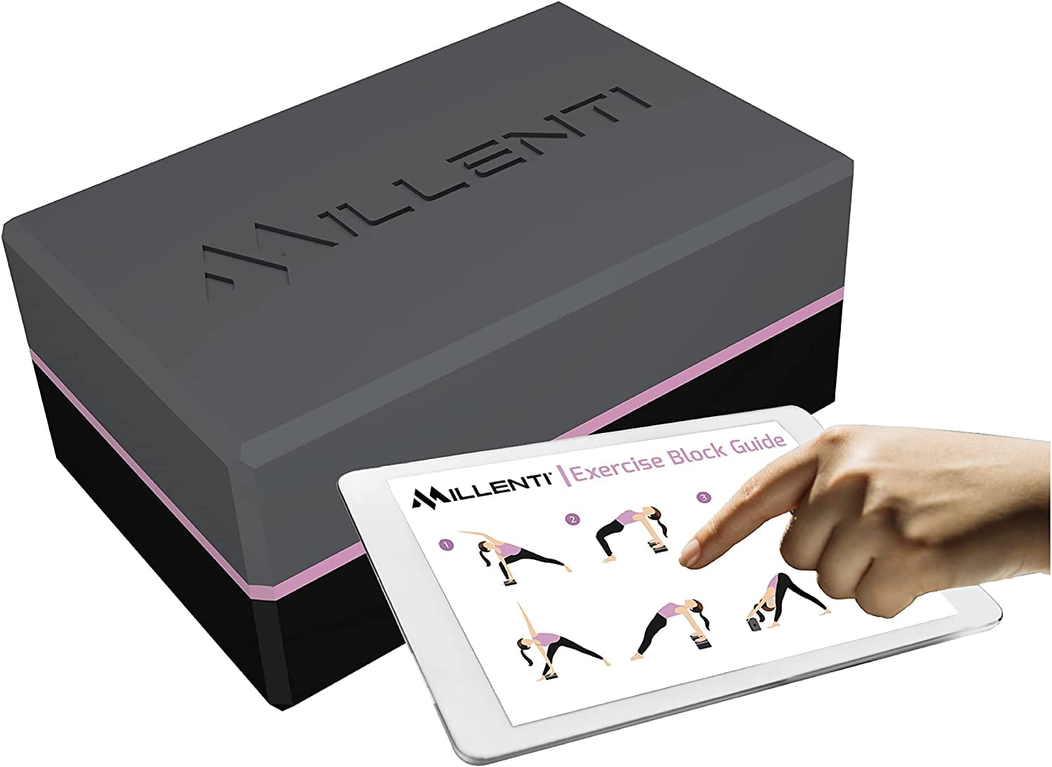 Millenti Yoga Block-Premium EVA Foam Bevelled Edge,lightweight Pink ...