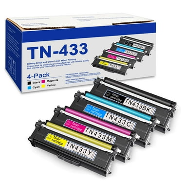 Genuine Brother TN433BK, TN433C, TN433Y, TN433M 4-Color Toner Cartridge ...