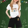Back to School Girls Outfits 2 Piece Set Casual Round Neck Printed Top ...
