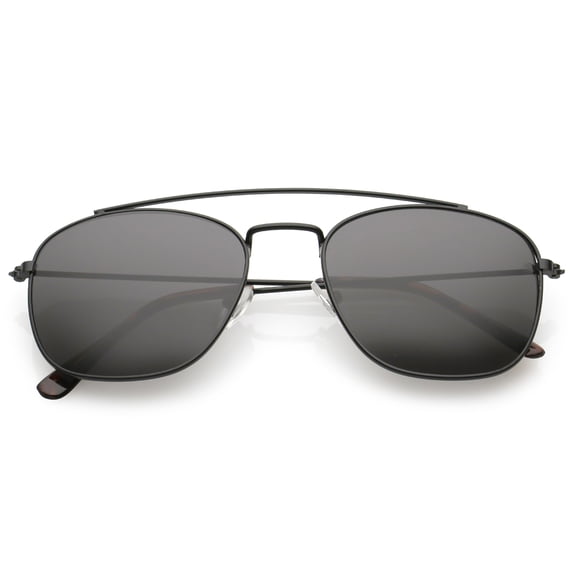 Classic Metal Square Lens Aviator Sunglasses Curved Crossbar 53mm ...