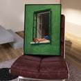 Affixzi Woman Reading Artwork, Green Window Print for Home Wall Decor ...