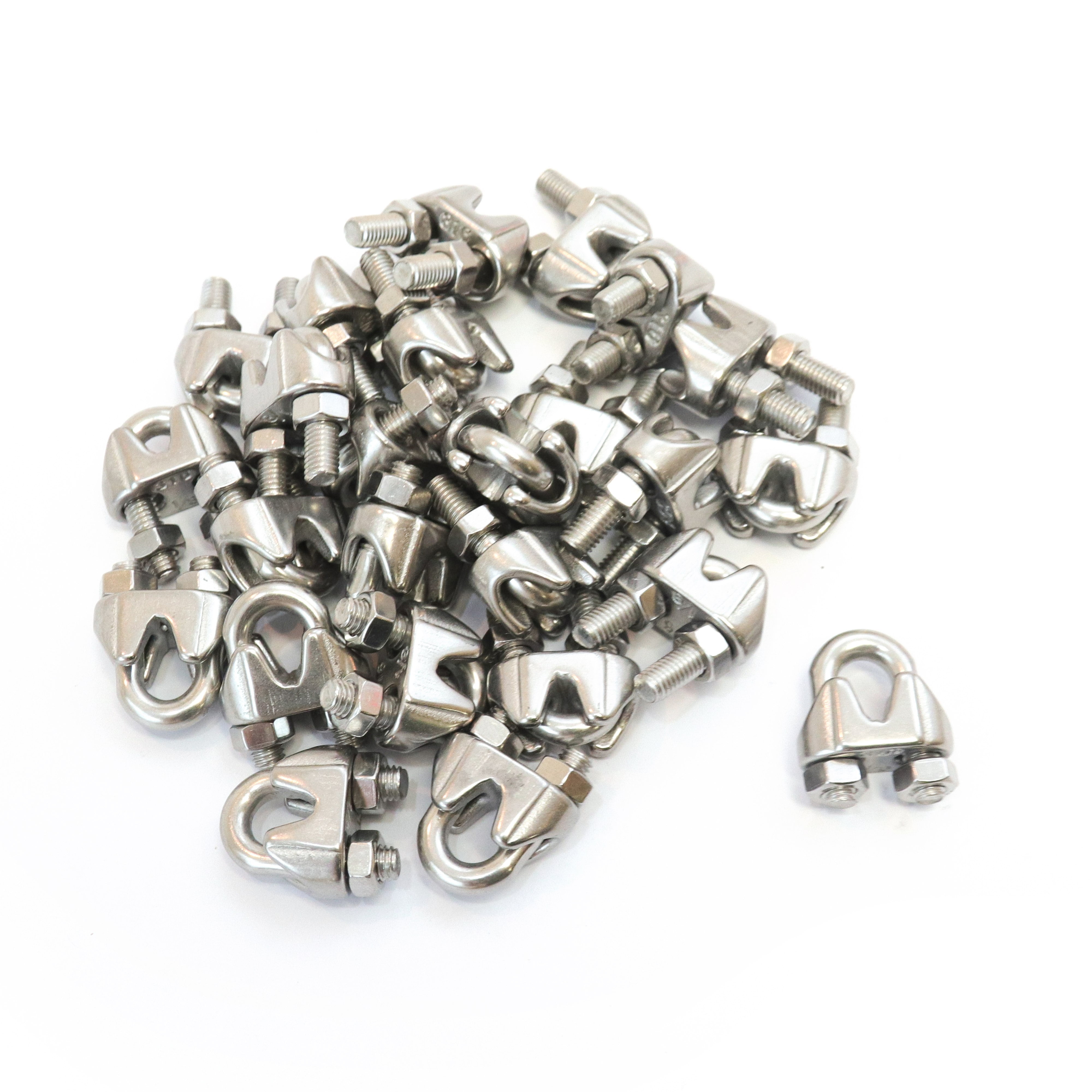 Red Hound Auto 25 - Stainless Steel Wire Rope Cable Clips 1/8 Inches ...