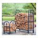 Plow & Hearth Medium Heavy Duty Steel Firewood Log Rack with Finial ...