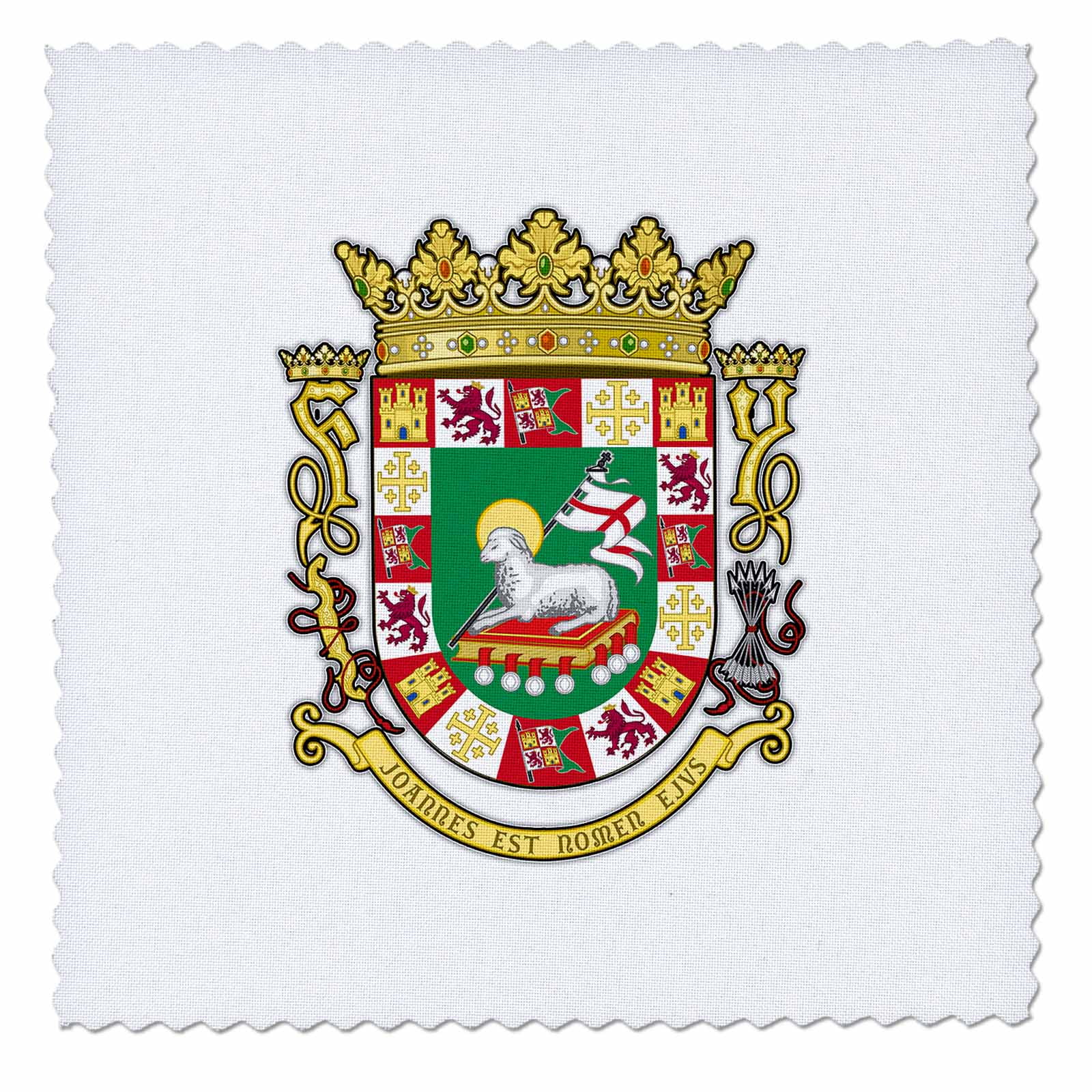 Puerto Rico Coat of Arms National Symbol Icon Rican 8x8 inch quilt ...