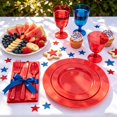 176 Piece Red Heavy Duty Disposable Plastic Plates Dinnerware Set with ...